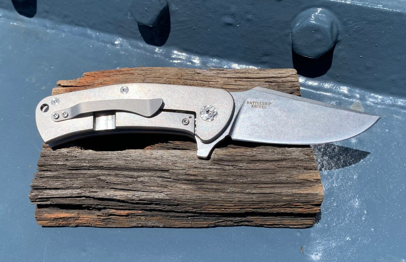 Guppy Folder Knife w/ BB Teak – Battle Star Collection