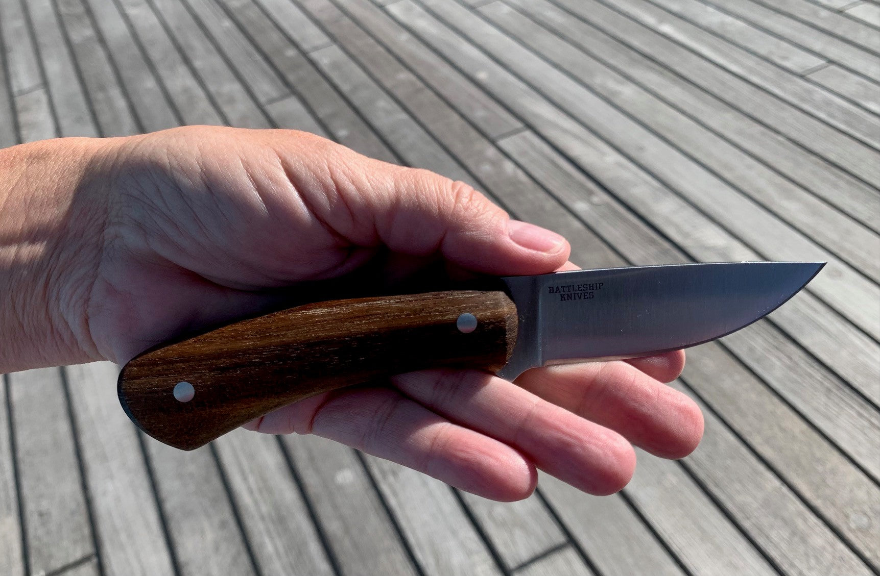 Drop Point Knife w/ BB Teak – Battle Star Collection